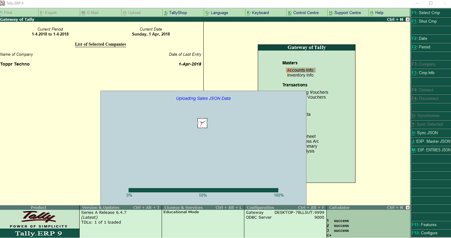 Import/Sync your Account Data from Tally to Giddh